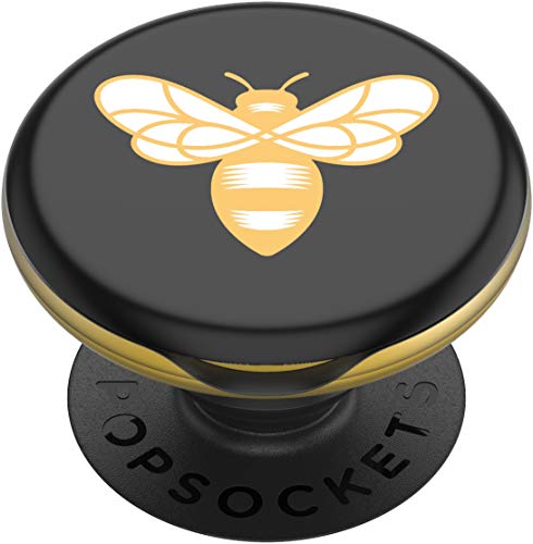 PopSockets Lip Balm Phone Grip with Expanding Kickstand, PopLips, Burt's Bees, PopSockets for Phone - Bee Logo Black