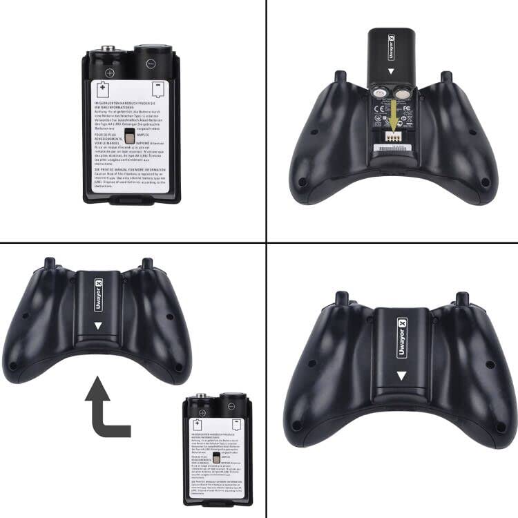 Uwayor Rechargeable Battery Kit for Xbox 360 Wireless Controller with USB Dual Charging Station