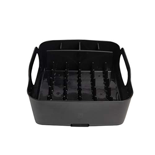 Umbra Tub Dish Drying Rack β Lightweight Self-Draining Dish Rack for Kitchen Sink and Counter at Home, RV or Motorhome, Smoke