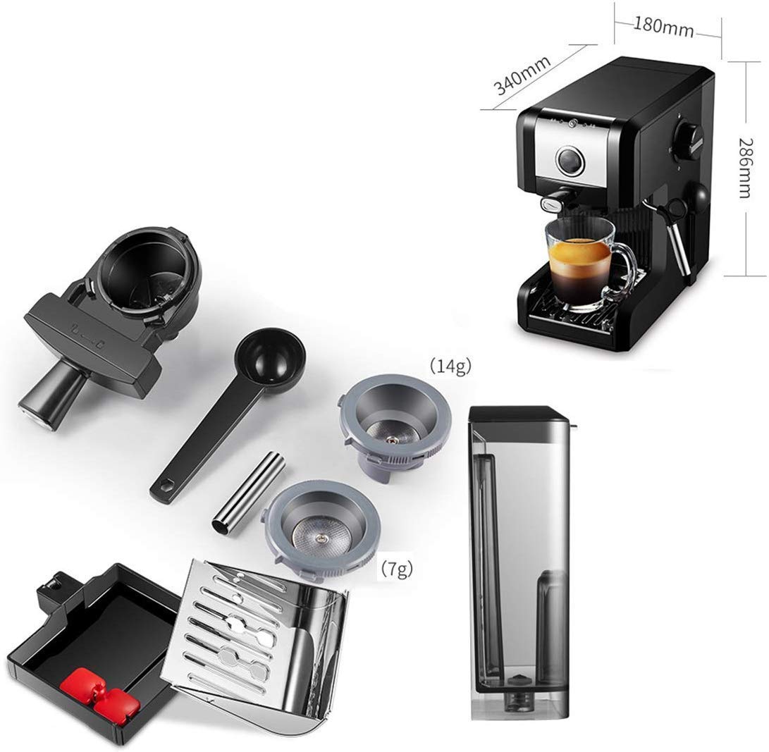 ROLTIN Espresso Coffee Machine Maker 20 Bar, Capuccino, Frothing Milk Foam, 1250W,Steam Nozzle Capacity 0.97L Removable Drip Tray Compatible with Preparing Drinks