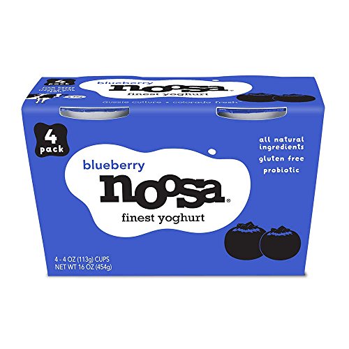 Noosa 4 Ounce Blueberry Yoghurt, 4 count per pack - 6 per case.