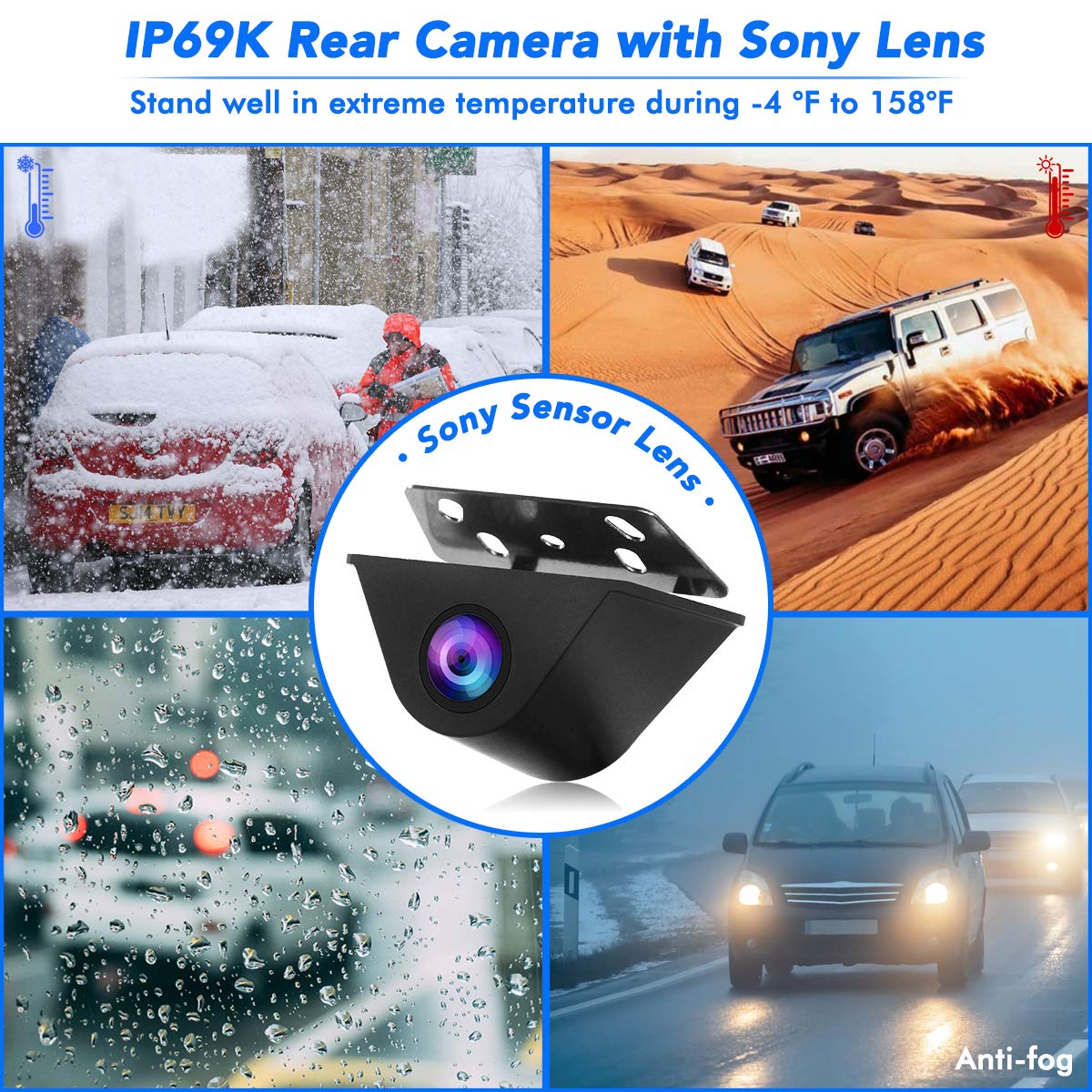 PORMIDO 2.5K Mirror Dash Cam Backup Camera 12" Large Full Touch Screen Front and Rear View Camera HD Waterproof Back up Car Camera 170° Wide Angle,GPS,Starlight Night Vision,Parking Monitor,SD Card