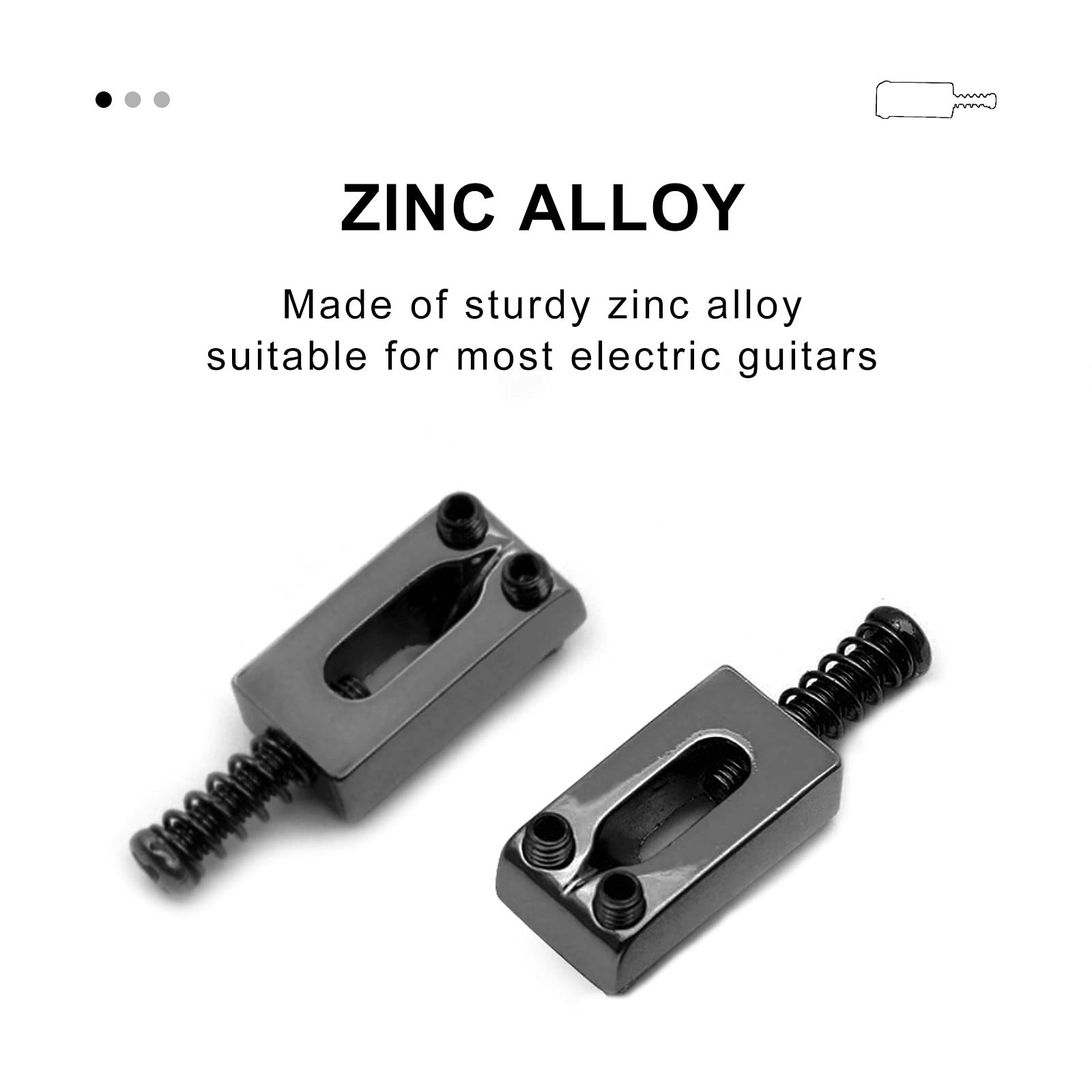 SAPHUE Guitar Bridge Saddle with Spring Screws Wrench Tremolo for Fender Strat Stratocaster Tele Telecaster Electric Guitar Replacement Parts Accessories 6Pcs Bridge Saddles(Black)