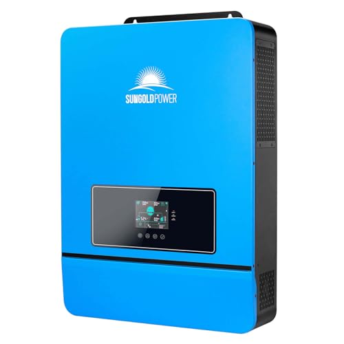 SUNGOLDPOWER 10000W DC 48V UL1741 Pure Sine Wave Solar Inverter, Built-in 2 MPPT Solar Controllers, Max. 200A Battery Charging, AC Input/Output 120V/240V(settable) Inverter Charger (10000W DC 48V)