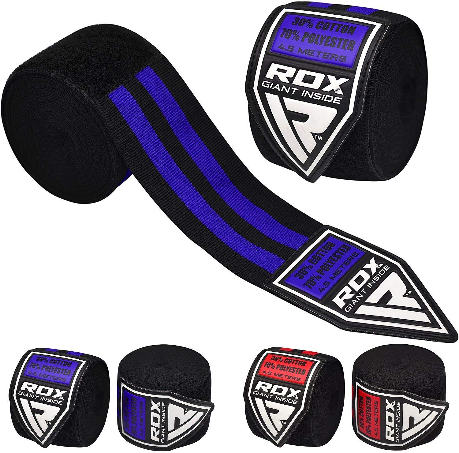 RDX Boxing Hand Wraps Inner Gloves Professional for MMA Training - Great for Punching, Muay Thai, Kickboxing, Martial Arts & Combat Sports Protection - 4.5 Meter Bandages Under Mitts