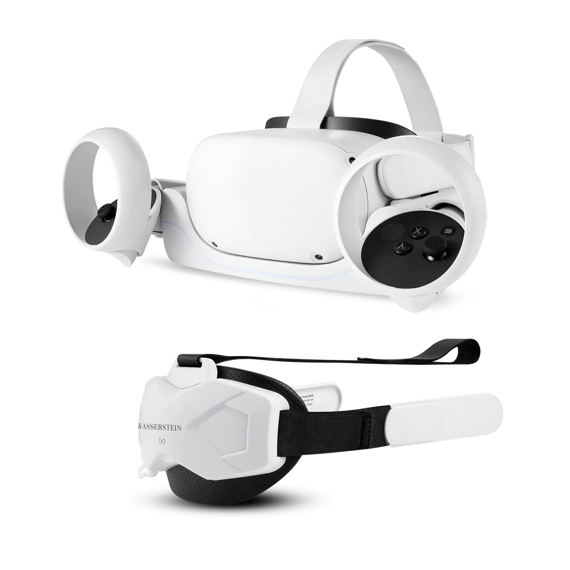 Wasserstein Bundle-Elite Head Strap and Powerbank Battery Pack & Charging Station Compatible with Oculus Quest 2