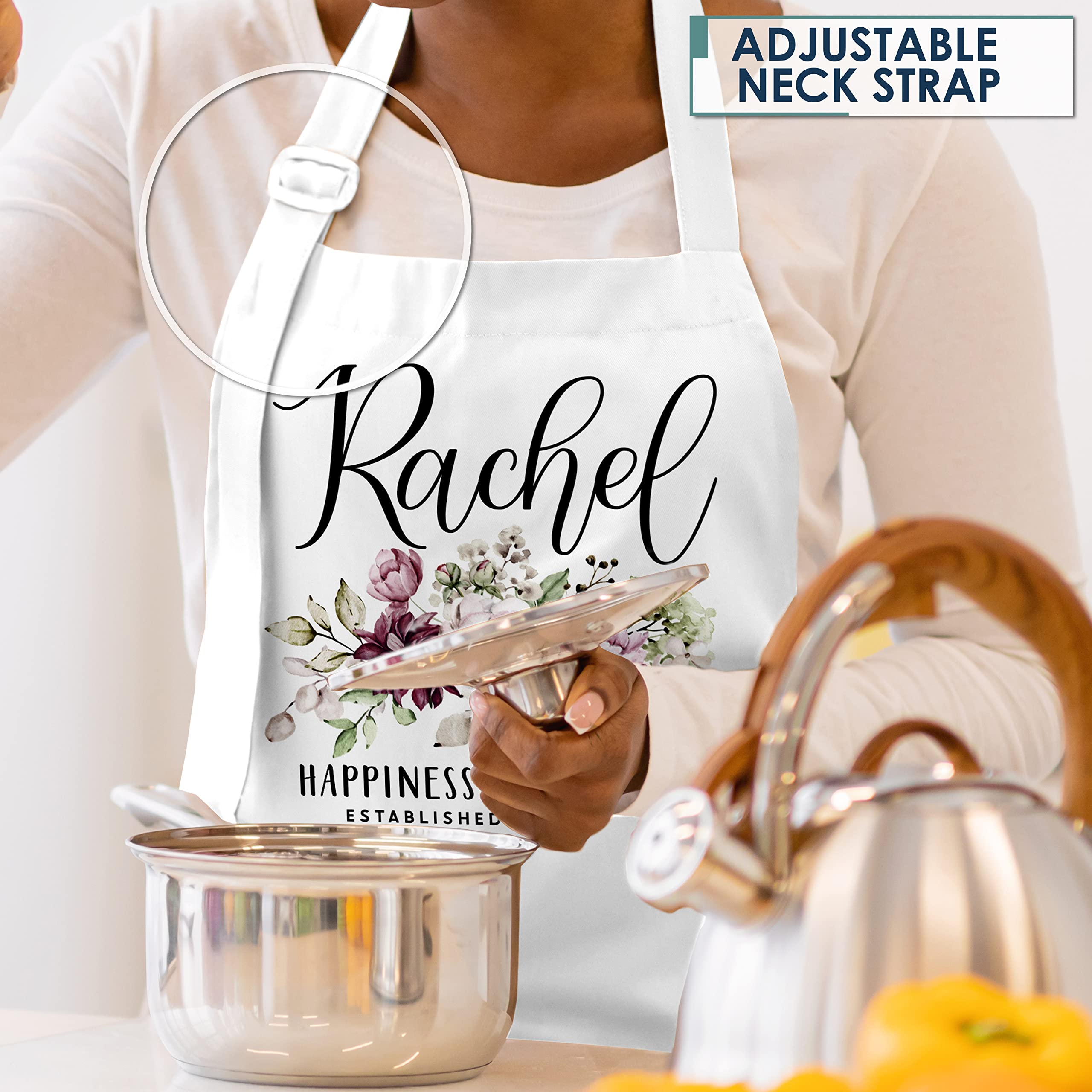 Zexpa Apparel Gift for Mom, Customized Mother's Day White Apron, Personalized Designs