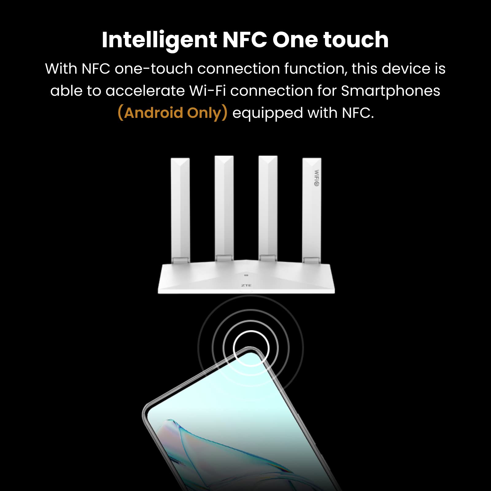 ZTE Ax3000 Pro WiFi 6 Router β Dual Band Router for Wireless Internet, Speed up to 3 Gbps, Supports Guest WiFi, Parental Controls, QoS, NFC Connection, Router with Large Coverage for Gaming Streaming