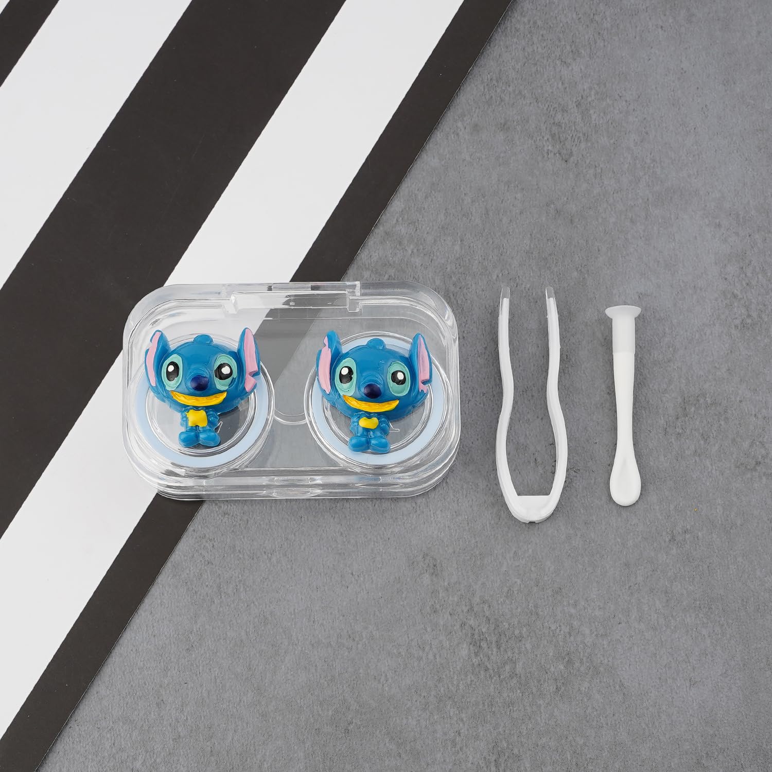 U-CHYTY Cartoon Stitch Hard Shell Eyeglasses Cases Kitty Protective Case with Glasses Cloth Storage Box Holder forTeen