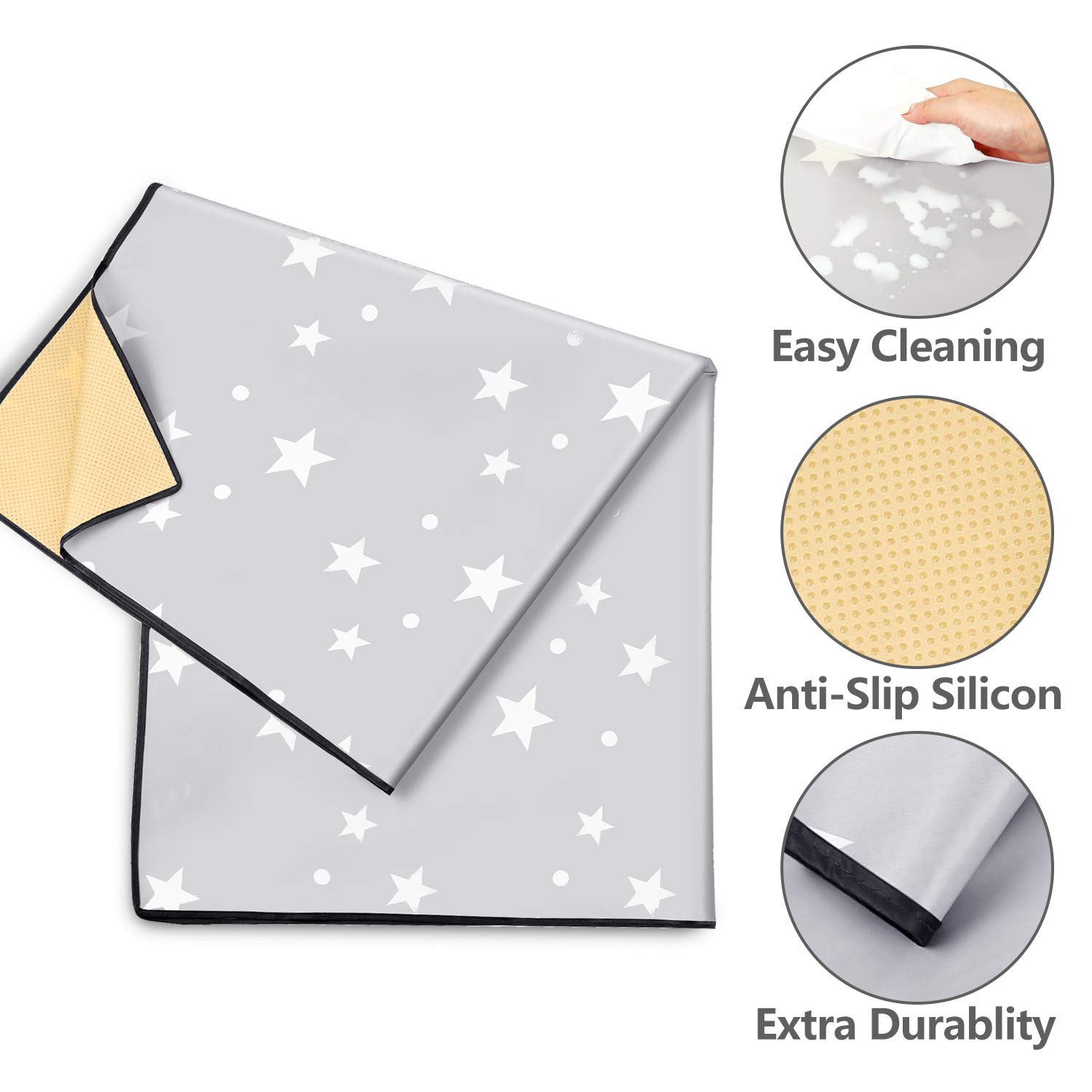 Washable Splat Mat for Under Highchairs, Waterproof Baby Spill Mat Anti-Slip Floor Splash Mat for Floor or Table, Arts,Crafts,Playtime