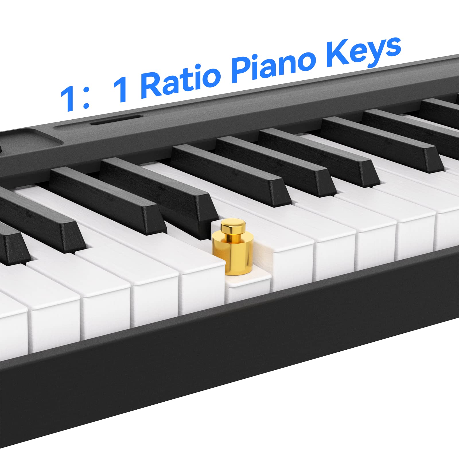 Upgrade Imitation Wood Texture Keyboard Grain Touch Sensitive 88 keys Keyboard with Bluetooth MIDI for Adult - Pearl White