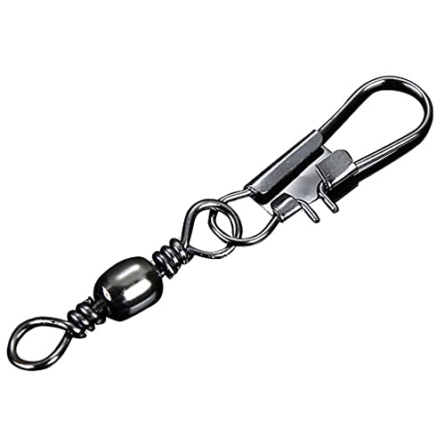 WRLRUILIAN Fishing Accessories 100 PCS Fishing Connector Connecting Rod Solid Ring Buckle Connector Clip Stainless Steel Fish Hook Interlock Fishing Tools (Size : 10#)