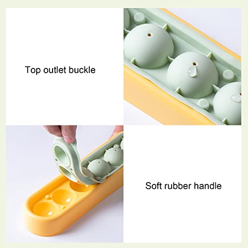 WskLinft Ice Ball Maker Leak-proof Strong Construction Wide Application Ice Cube Tray for Party Yellow