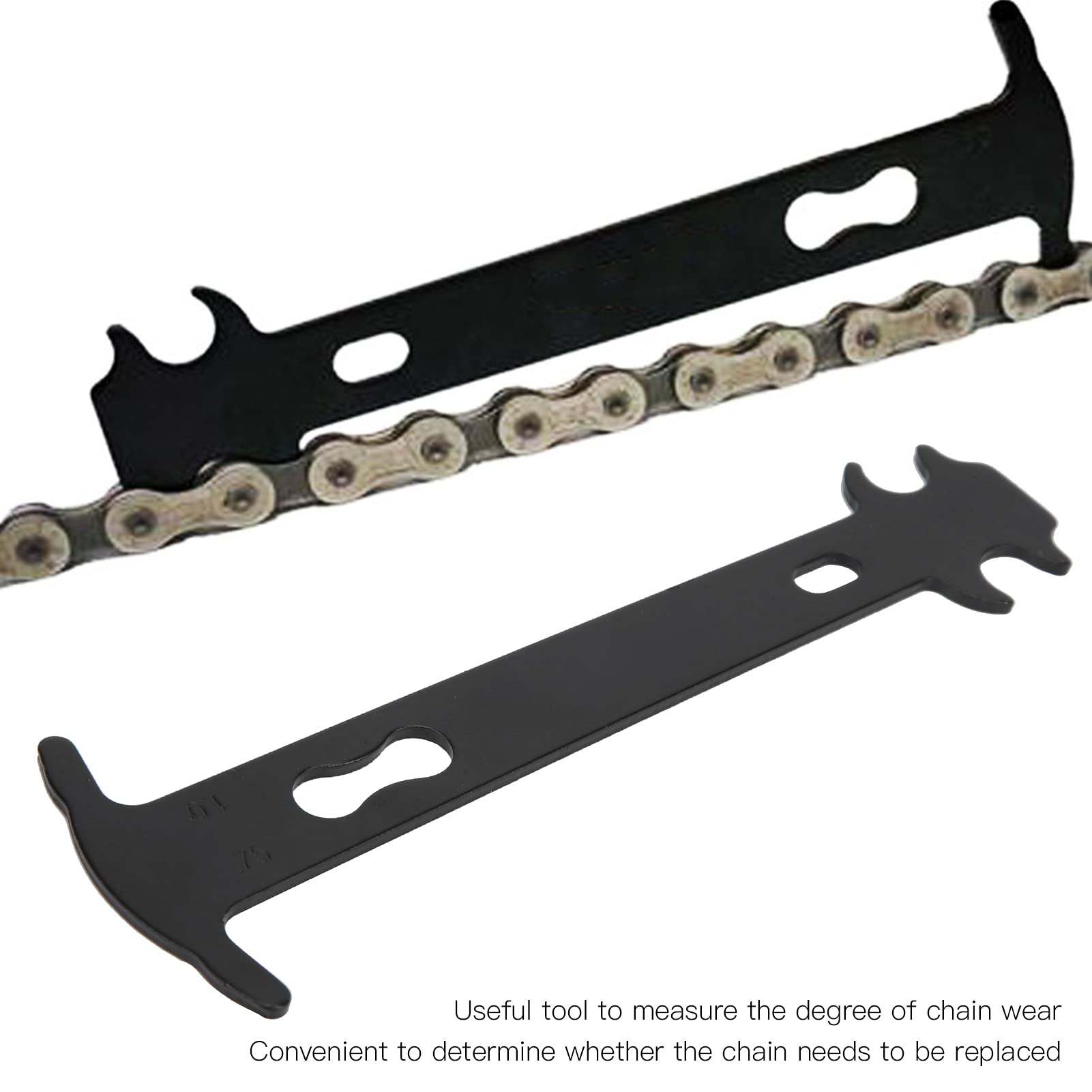 Vakitar Bike Stainless Steel Chain Measuring Ruler Road Bike Chain Wear Measuring Tool