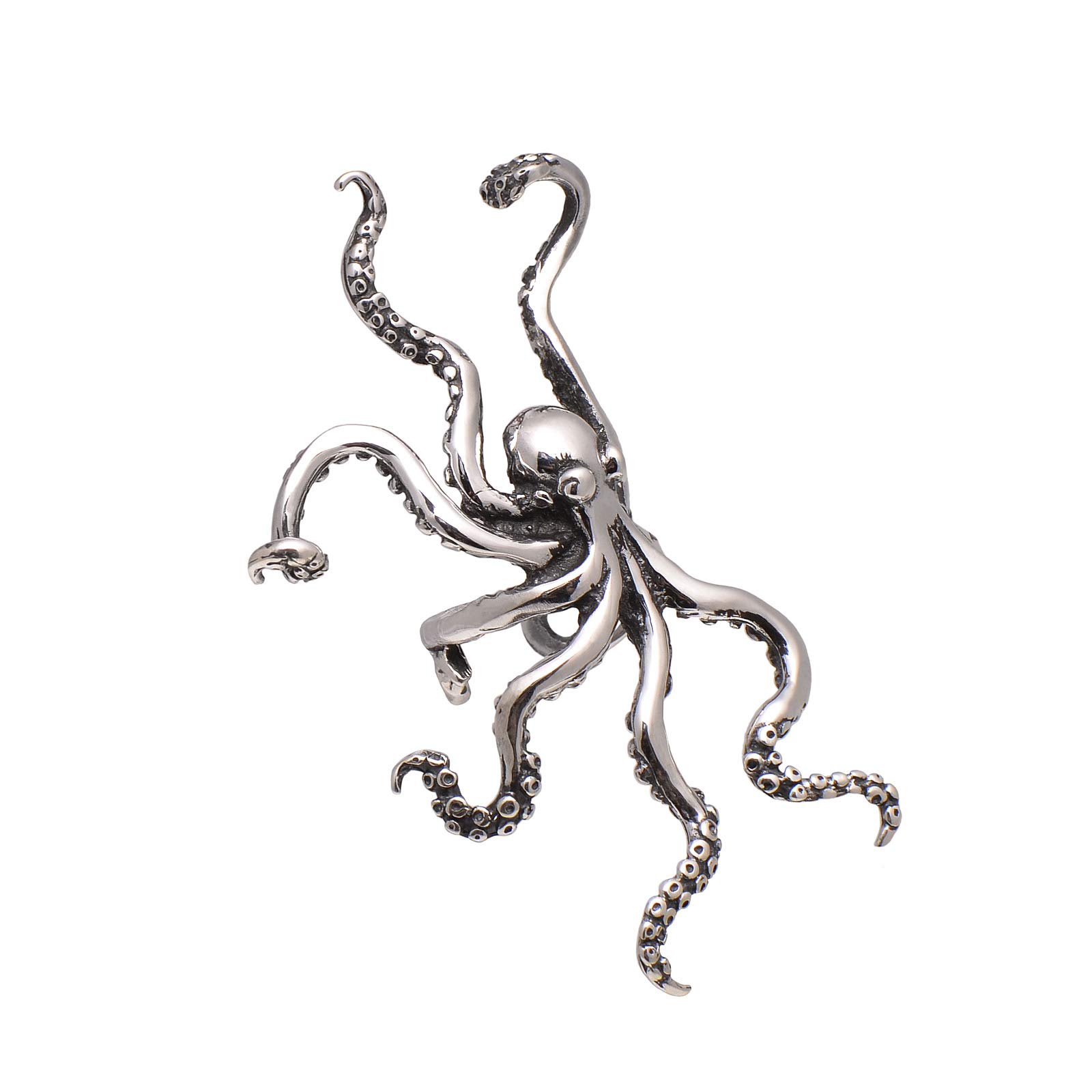 Paialco 925 Sterling Silver Octopus Ear Cuff Earrings