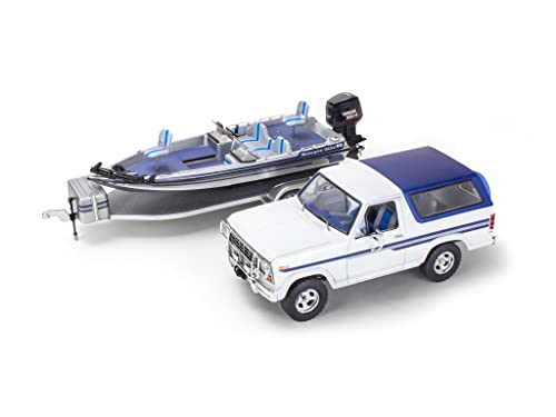Revell 17242 '80 Ford Bronco w/Bass Boat & Trailer 1:24 Scale 157-Piece Skill Level 5 Model Truck Building Kit