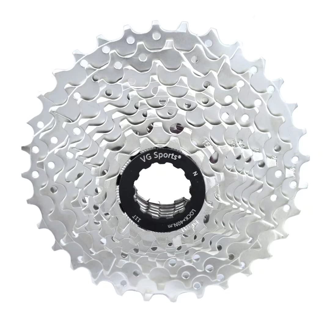 VG SPORTS 9-Speed Bicycle Cassette11-25t/11-28t/11-32t/11-36t/11-40t/11-42t,Thickened high-Strength Tower Base ,Road/Mountain Bike Lightweight Cassette Multi-Color Available