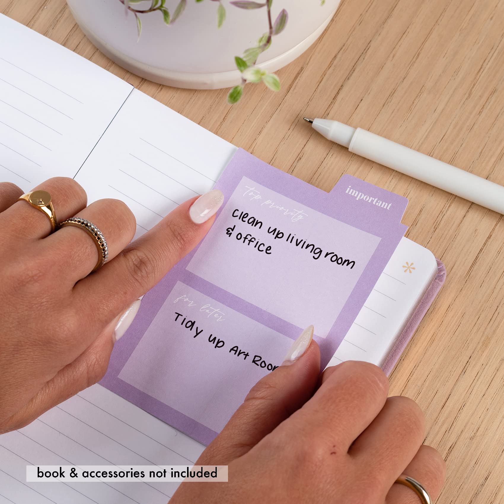 Tabbed Sticky Notes - Productivity Layout - Tab Import Pages, Write Daily Tasks & Keep Track of to-Dos - 3.15" x 3.85", 20 Sheets, Purple