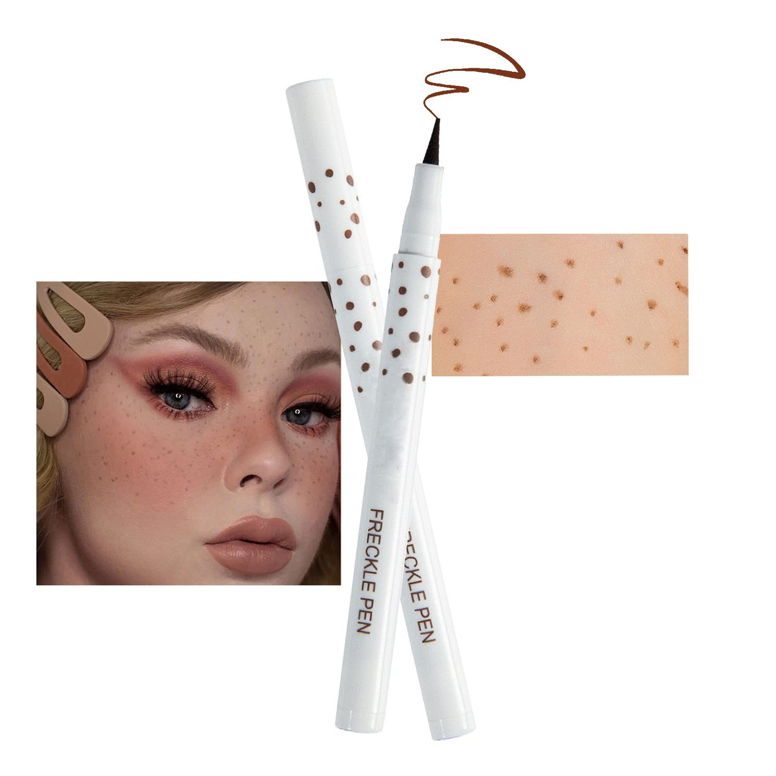Rosarden Freckle Pen, Freckle Makeup Pen for Face, Waterproof Long Lasting Quick Dry Faux Freckle Pen, Soft Artificial Freckles Makeup Face Decoration, Create Natural Sunkissed Skin (Natural Coffee)