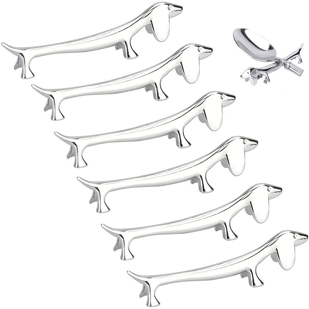 shyness 6 Pcs Chopsticks Rest Little Dog Chopsticks Holder Dachshund fork Stand Spoon Holder Tool