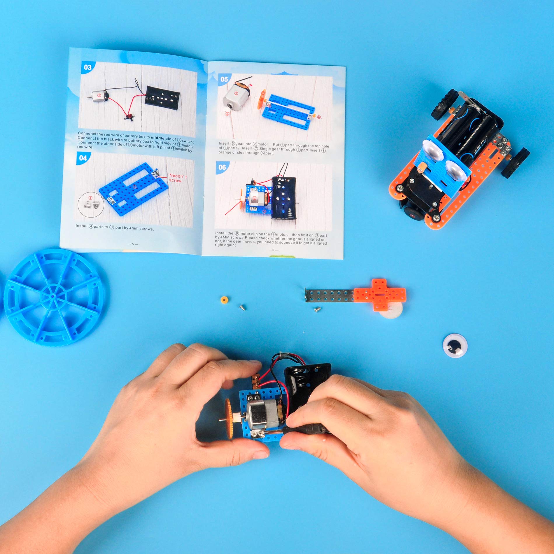 OSOYOO Robot Making Kit for Kids | Builds Two Science DIY STEM Set | Electrical Experiments for Boys Girls | Step by Step Kid Friendly Manual | Balance Car,Obstacle Avoidance car (2 kit)