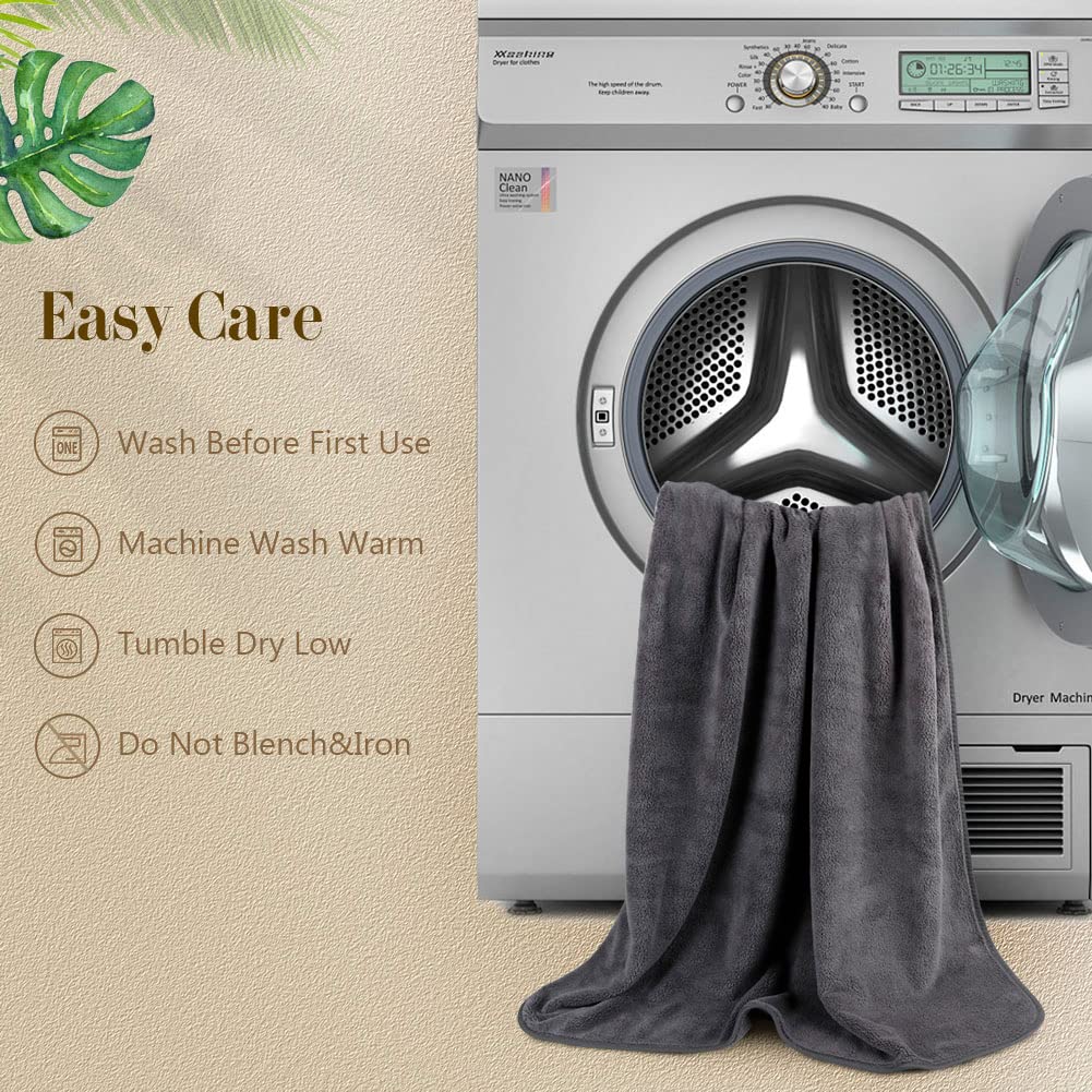 Orighty Bath Towel Set Pack of 4(27ββ x 54ββ) - Soft Feel Bath Towel Sets, Highly Absorbent Microfiber Towels for Body, Quick Drying, Microfiber Bath Towels for Sport, Yoga, SPA, Fitness - Grey