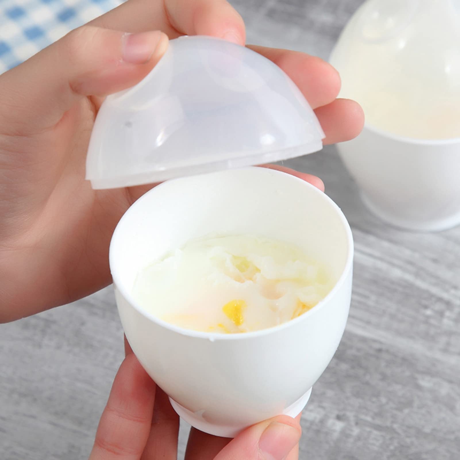 Walbest Egg Boiler Simple Design Egg Poacher Cup PP Long Service Life White