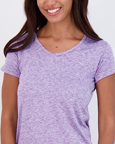 Real Essentials Women's V-Neck Activewear T-Shirt, Quick Dry, 5-Pack XL