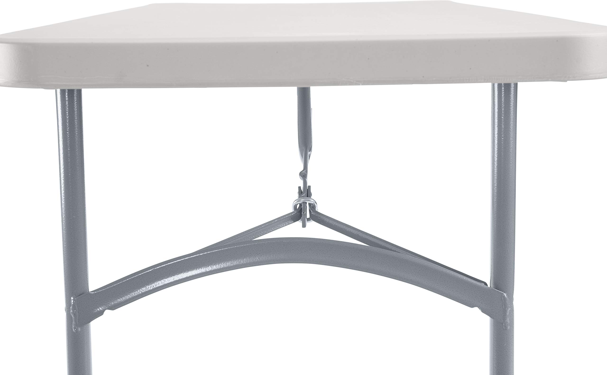 National Public Seating BT3000 Series 30 x 60 Inch Heavy Duty Blow-Molded Plastic Folding Table with Gravity Slide Lock for Banquets, Speckled Grey