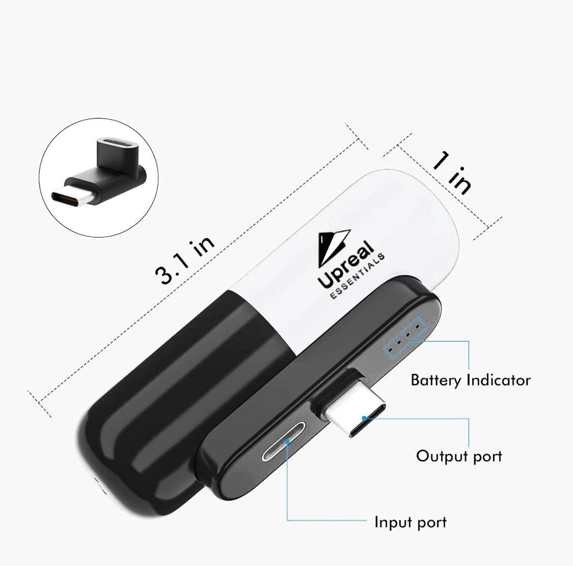 UPREAL Capsule Power Bank for Oculus/Meta Quest 2 Accessories - Ultra Lightweight & Portable Battery Pack Compatible with Oculus Elite Strap - Extra 2 Hours Playing time