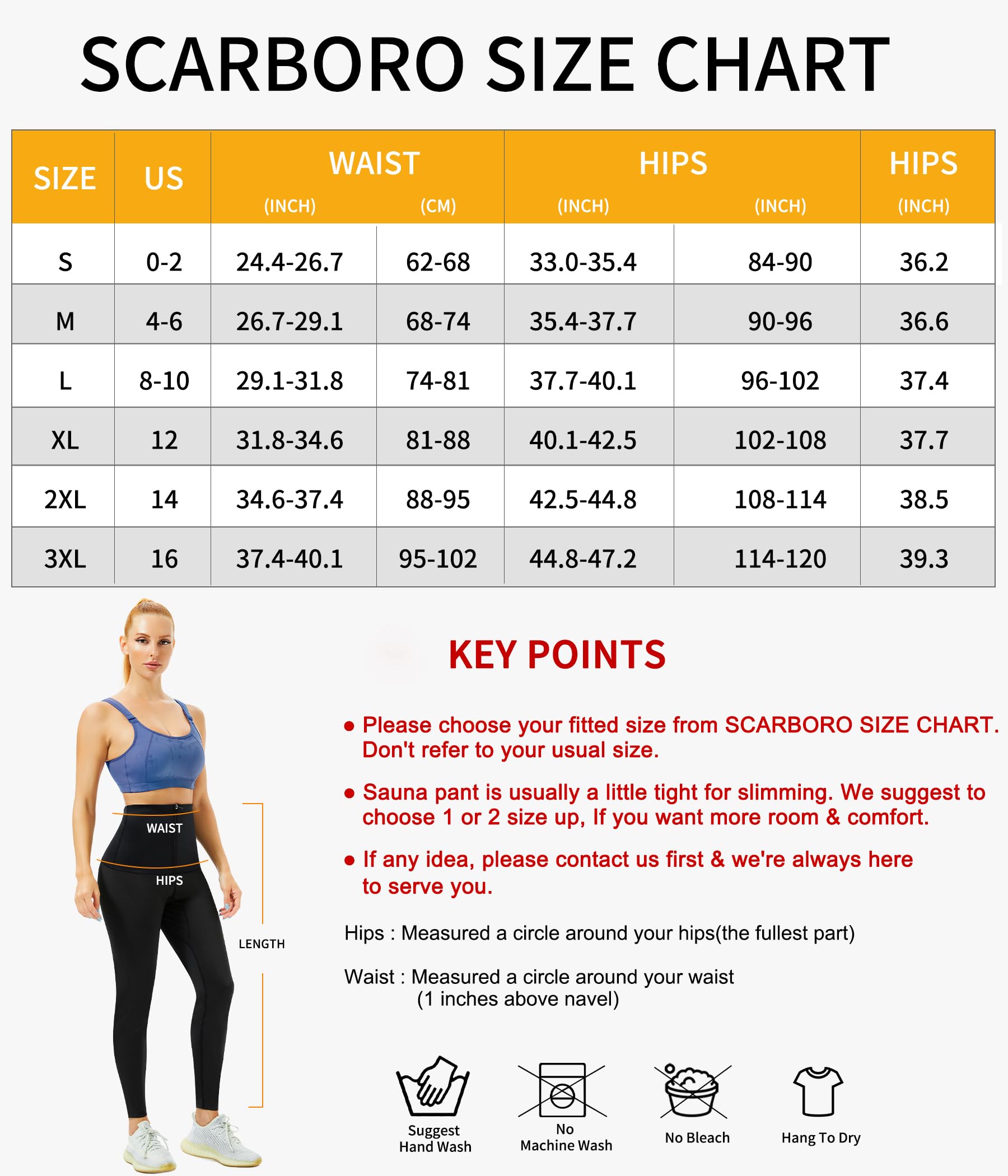 SCARBORO Sauna Sweat Pants for Women High Waist Compression Slimming Weights Thermo Legging Workout Body Shaper Sauna Suit