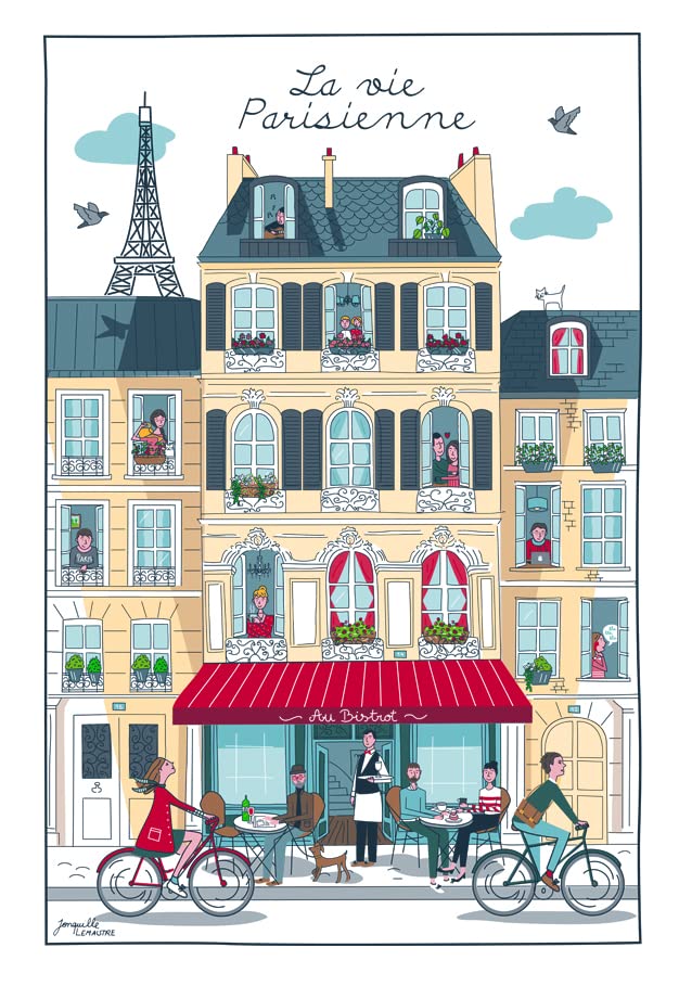 Torchons & Bouchons, Paris Boulangerie Façade (Paris Bread Store) Kitchen / Tea Towel, 100% Cotton 23.5'' x 32''