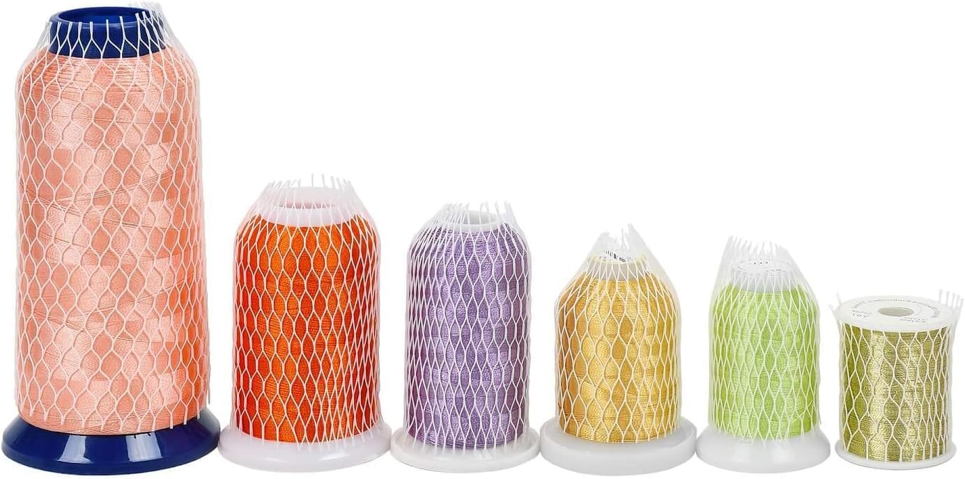 Original Thread Net Spool Saver - Thead Nets for Sewing Embroidery Mesh Spool Socks - Embroidery and Sewing Machine Thread Spools and Cones - Prevents Thread from Unwinding