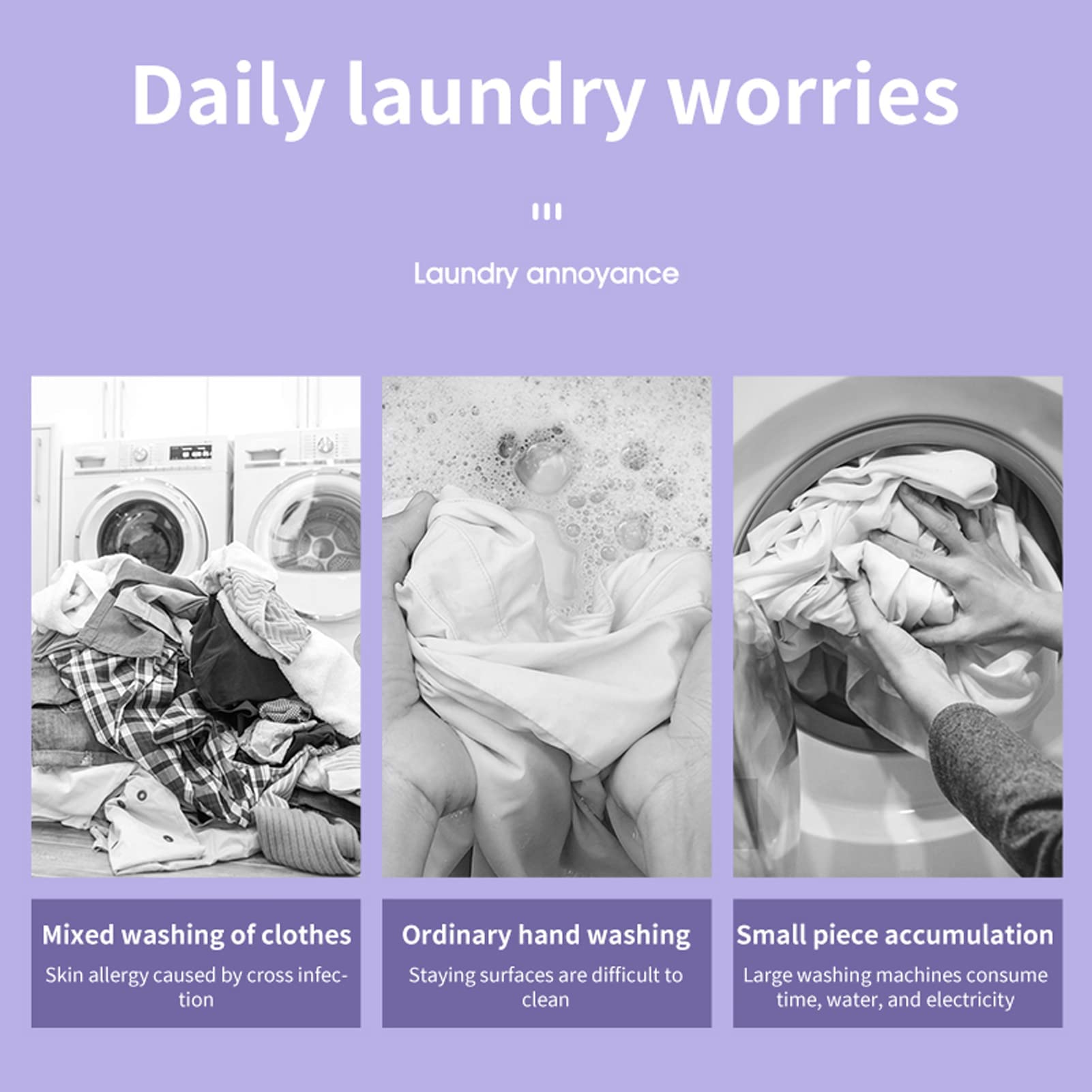 SamFansar 8L Large Capacity Portable Washing Machine, Foldable Mini Washing Machine with 3 Modes Deep Cleaning for Clothing, Underwear, Baby Clothes, Socks or Small Items Green US Plug