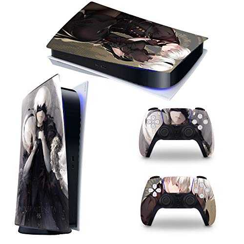 Sword Beauty Girl - PS5 Digital Edition Skin Console and 2 Controller, Vinyl Decal Sticker Full Cover Protective