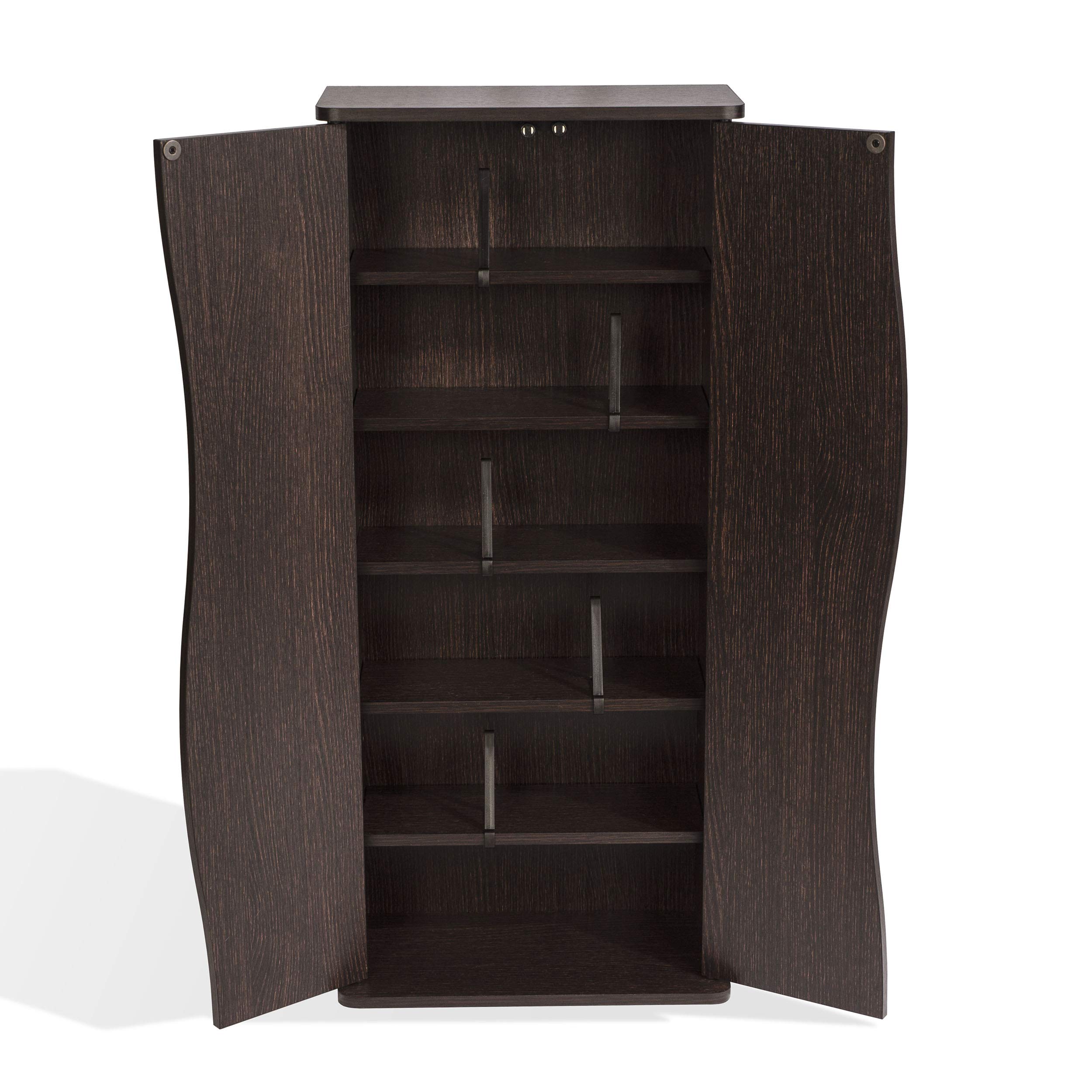 Venus Media Storage Cabinet - Holds 198 CDs, or 88 DVDs or 108 Blu-Rays, 4 Adjustable and 2 Fixed Shelves PN 83035729 in Espresso