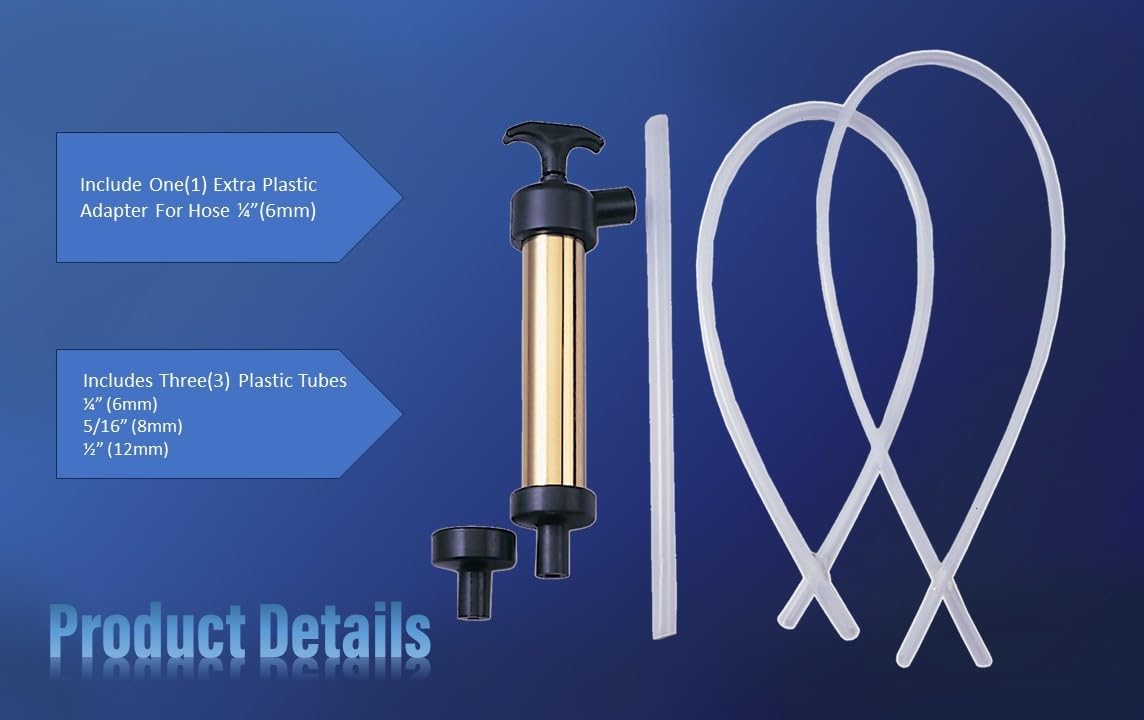 Pactrade Marine Engine Manual Oil Change Extractor Solid Brass Easy to Use Hand Pump Self-Priming Action - 9 Inches Long Perfect for Boats, Off-Road Vehicle, RVs, Auto