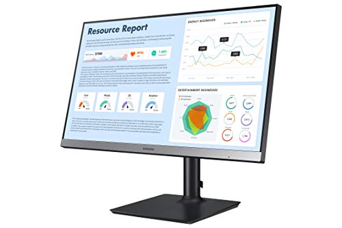 SAMSUNG FT650 Series 24-Inch FHD 1080p Computer Monitor, 75Hz, IPS Panel, HDMI, USB Hub, Height Adjustable Stand, 3 Yr WRNTY (LF24T650FYNXGO)