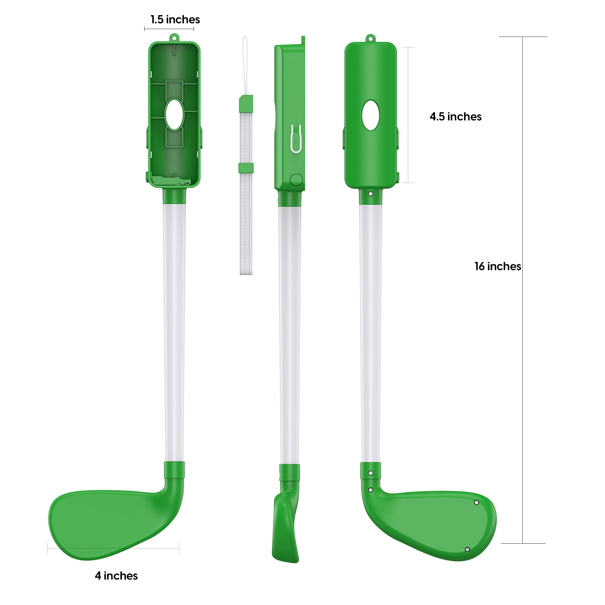 TALK WORKS Golf Clubs for Nintendo Switch Joy-Con Controllers, 2 Pack - Switch Games Accessories Joy Con Controller Grip Holder for Mario Golf - Lightweight, Adjustable Straps - Mario Red/Luigi Green