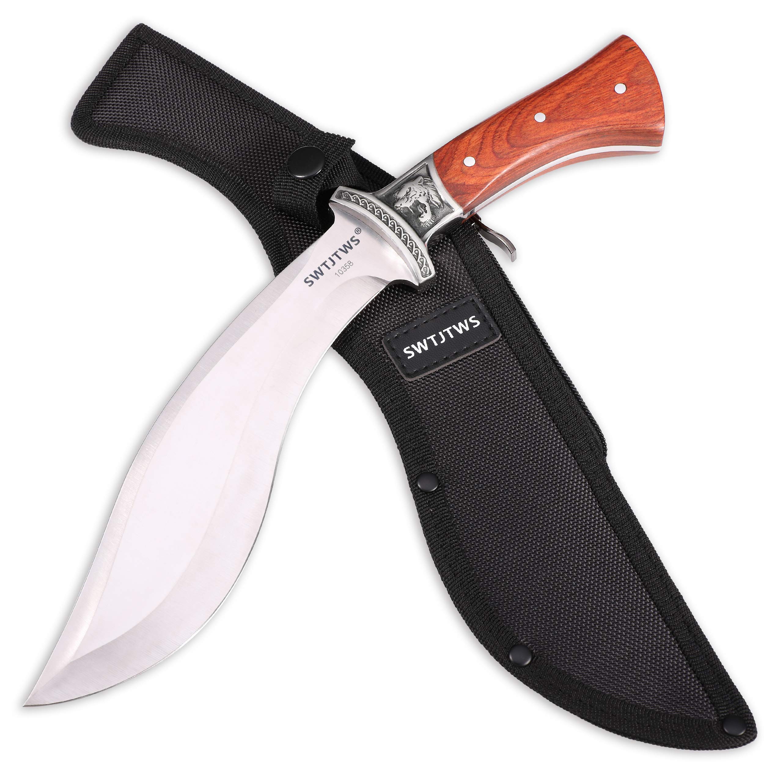 SWTJTWS Fixed Blade Jungle Knife Noble Mahogany Handle for Outdoor Camping and Gardening