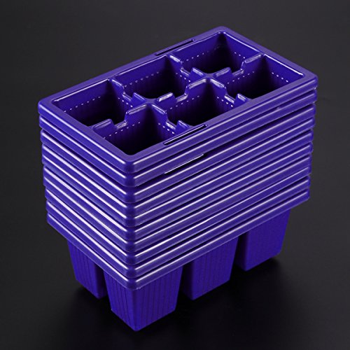 Yardwe 5 Pcs Square Seedling Pots Plant Germination Trays Vegetable Tray Plant Grower Sprouter Tray Starter Trays Growing Trays Microgreens Tray Mini Plants Miniature Planting Tray