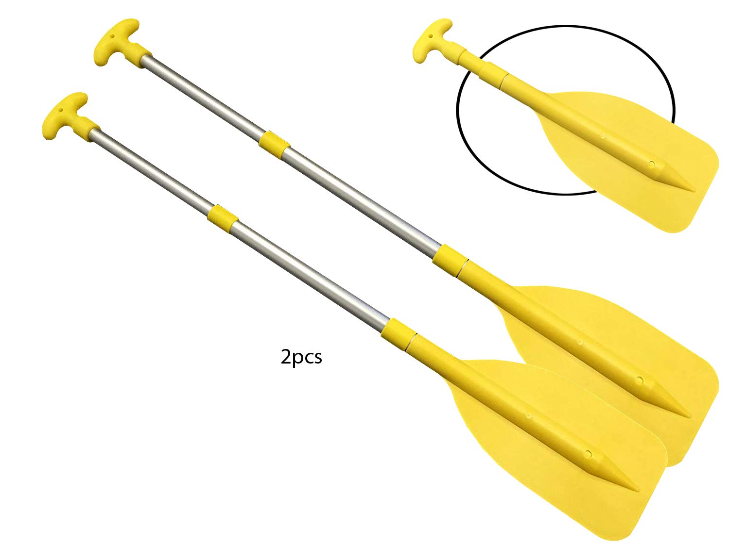 Pactrade Marine 2 of Marine Kayak Canoe Raft Jet Ski Yellow Telescopic Aluminum Oar Paddle