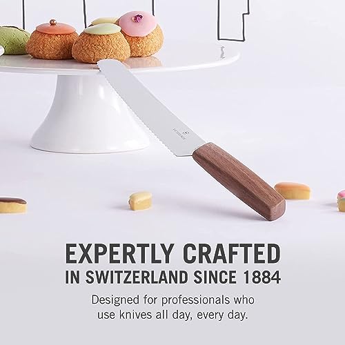 Victorinox 6.9050.17KG Modern Santoku Knife with Granton Blade, 7", Walnut Wood