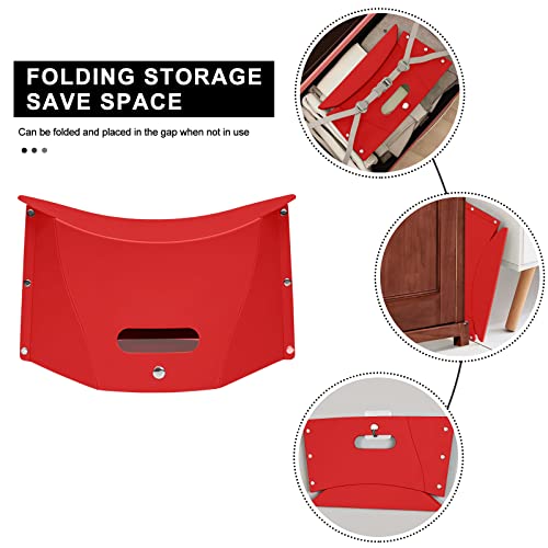 WTTORDE Camping Stool, Portable Folding Camping Stool for Camping Hiking Gardening, Small Camping Seat Sturdy Stool for Fishing and Beach, It Can Also be Used to Store Your Small Objects (Red)