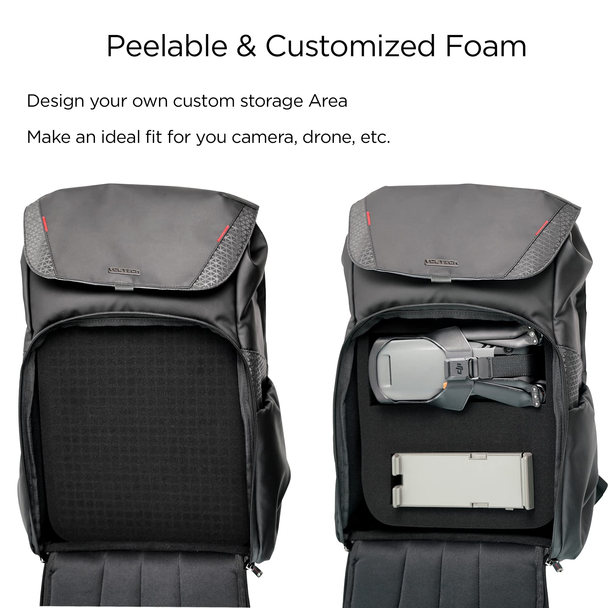 VCUTECH Mini 3 Pro Drone Water-Resistant Backpack Compatible with DJI Mini 3 Pro, Mini 3 Fly More Kit (Plus) Accessories, and DJI Avata Fly Smart Combo, with Full Protection (Backpack)
