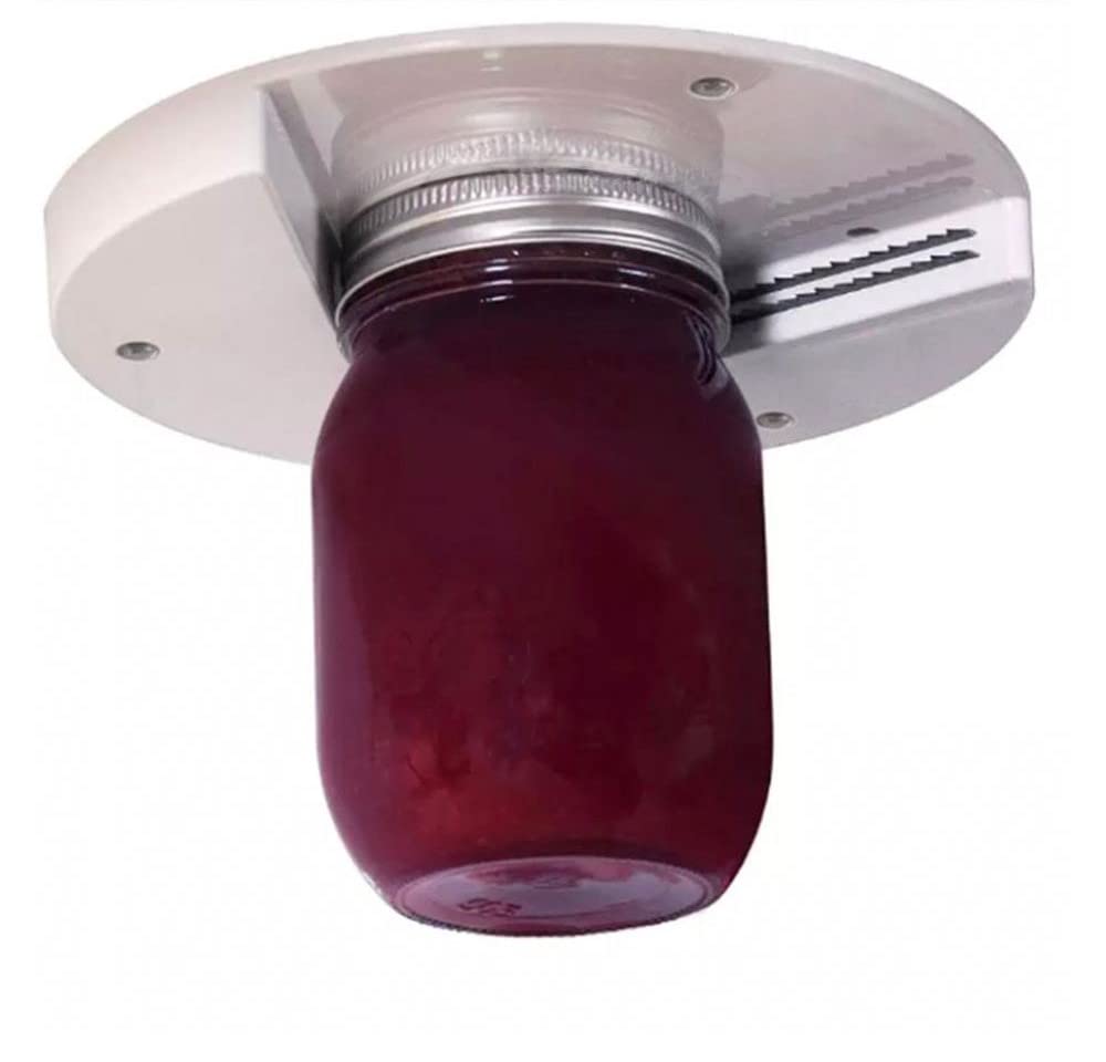 ZHAWK Kitchen Jar Opener | The Under Cabinet Lid Opener – Easy Grip, One Handed Jar & Bottle Opener for Weak Hands & Seniors with Arthritis | Effortless Jar Opener (Plastic - Design #1)