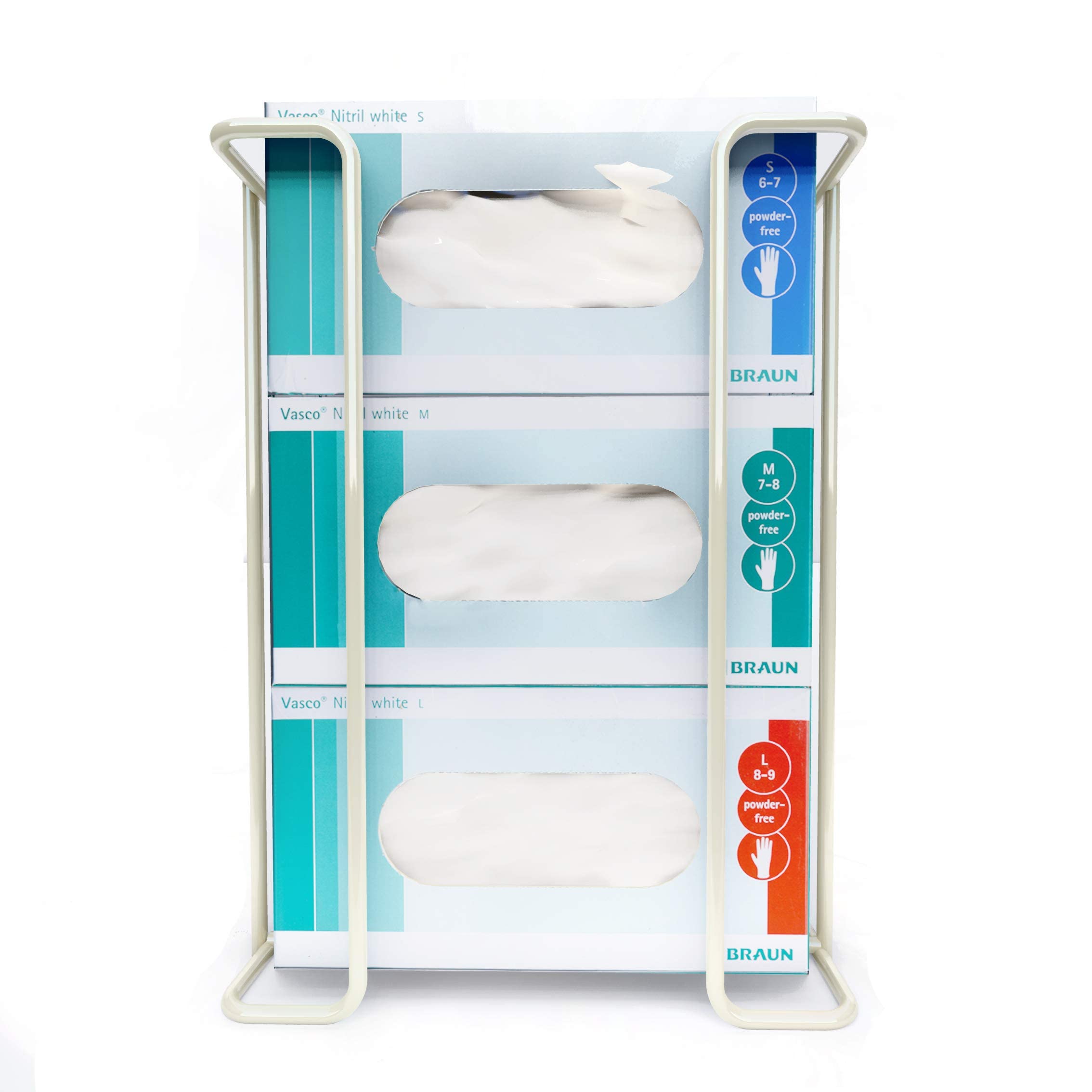 PERFORMORE Large Disposable Glove and Facial Tissue Wire Rack- Box Holder, Holds Up To 3 Boxes, Dispenser, Wall Mount Design With Mounting Accessories Included