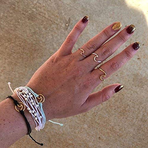 Pura Vida Ocean Wave Ring for Women, Gold Plated .925 Sterling Silver Band, Beach -Themed Jewelry - Size 9