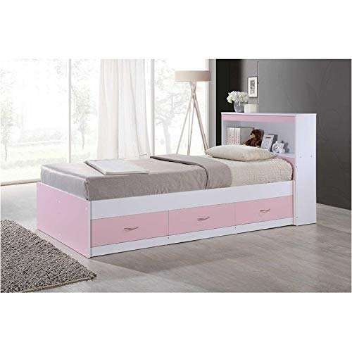 Pemberly Row Twin Captain Storage Bed with 3 Drawers in Black