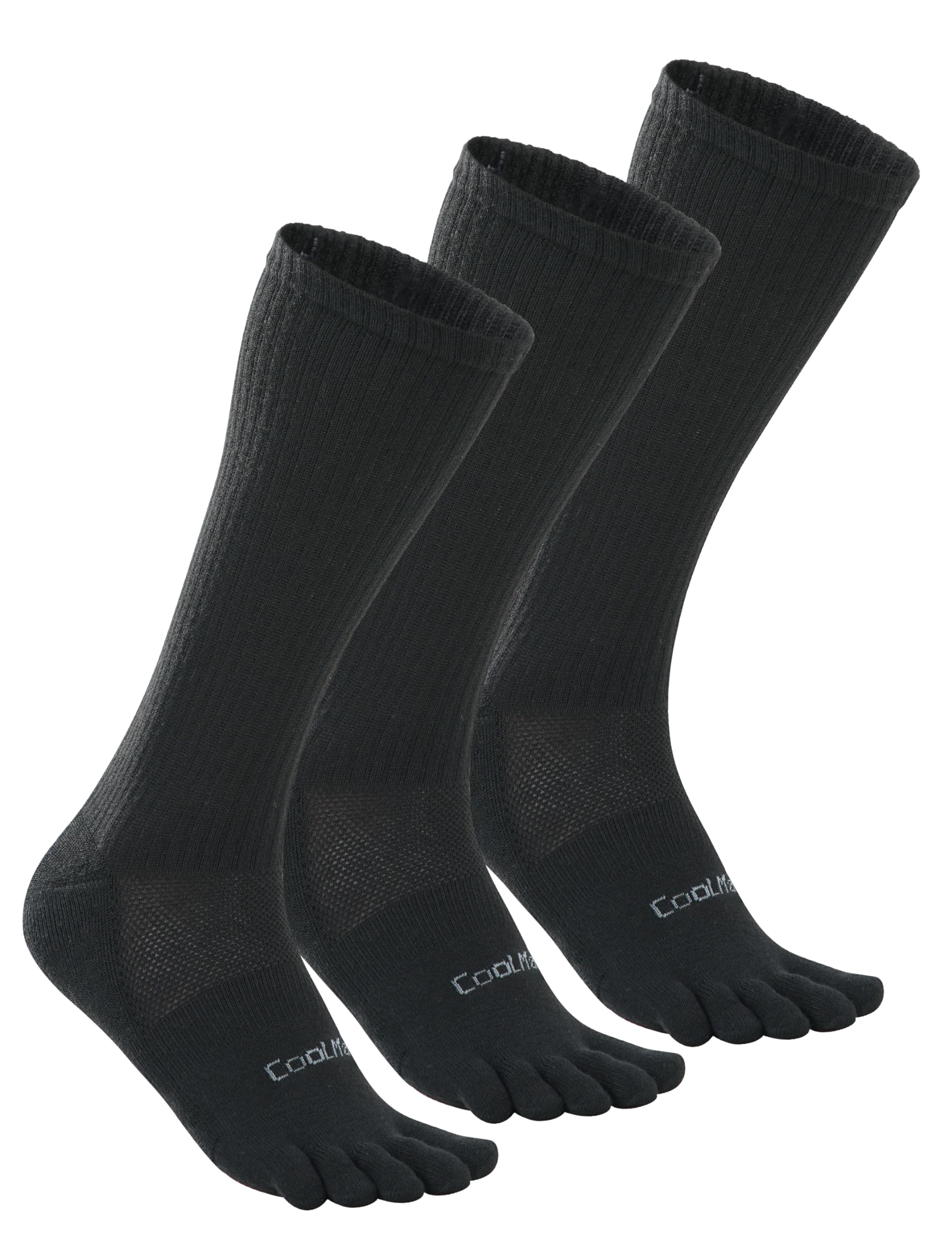 TikMox Toe Socks for Men Women Ankle Socks for Running CoolMax Five Finger Socks Large(3 Pairs)